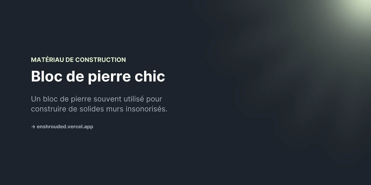 Bloc de pierre chic | Base de données Enshrouded